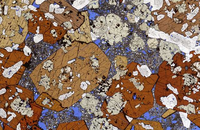 Photomicrograph of gabbroic inclusion in Ogres Brow basaltic andesite ...